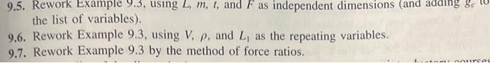 Solved 9.5 Rework Example 9.3 using L, m, t, & F as | Chegg.com