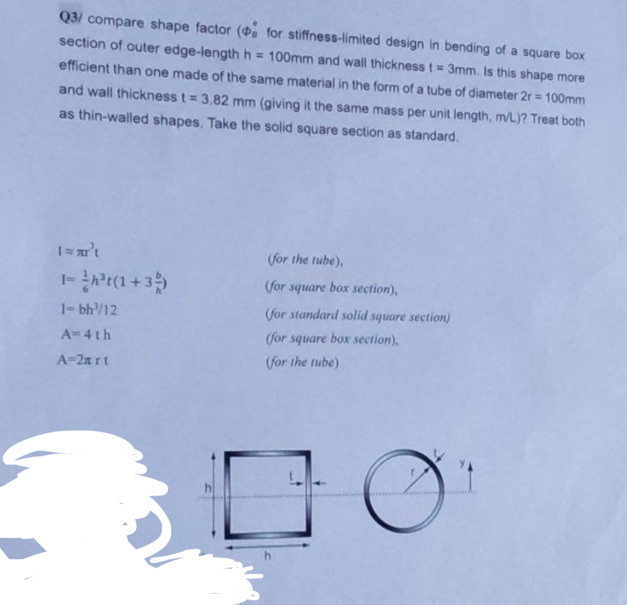 Solved Q3/ ﻿compare shape factor ( ΦB° ﻿for | Chegg.com