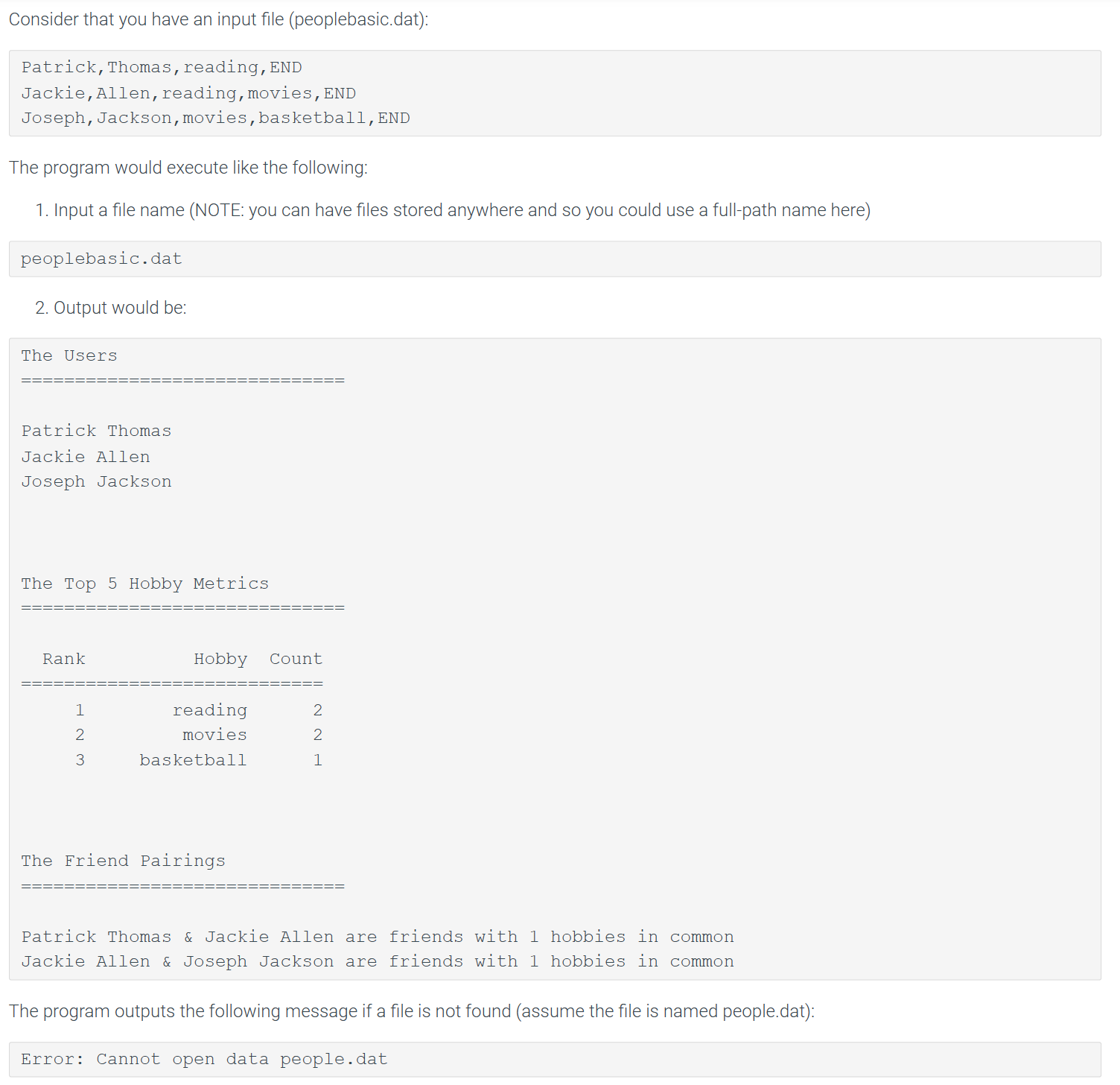 Solved The program outputs the following message if a file | Chegg.com