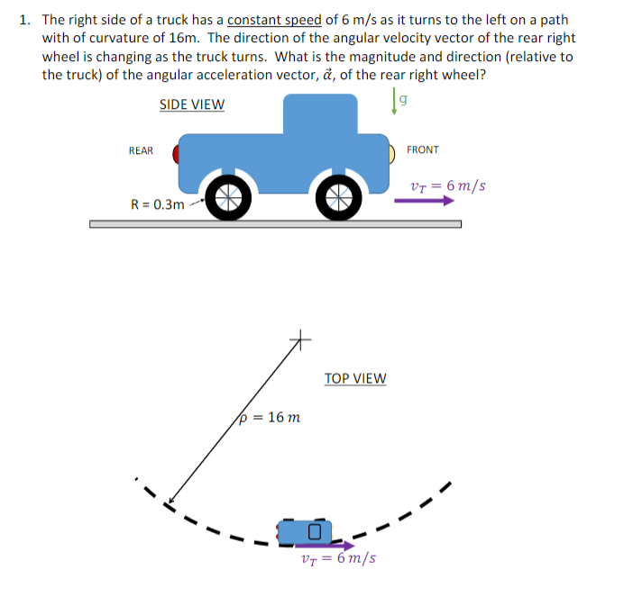 Solved 1 (18)The right side of a truck has a constant speed | Chegg.com