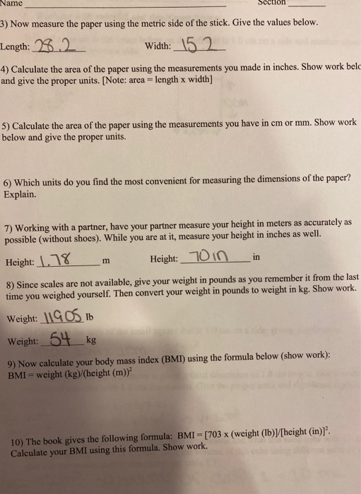 Solved 3) Notice that each cm on the stick has 10 divisions. | Chegg.com