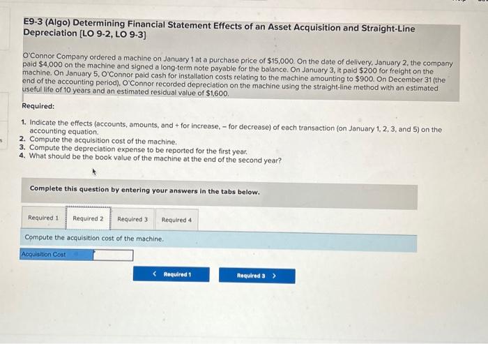 Solved E9-3 (Algo) Determining Financial Statement Effects | Chegg.com