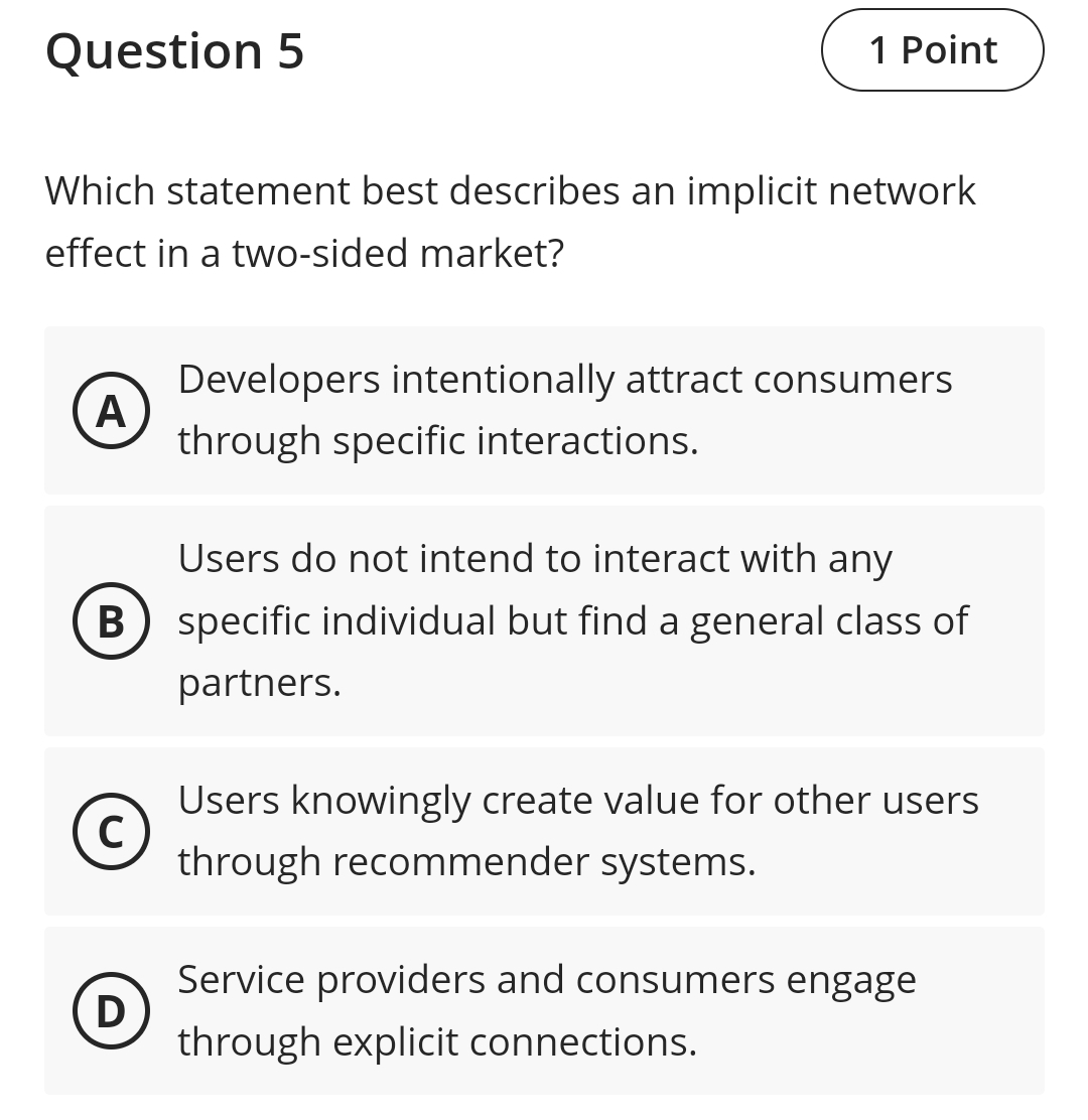 Solved Question 5Which statement best describes an implicit | Chegg.com