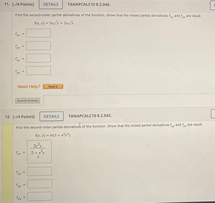 Solved 11. [-14 points) DETAILS TANAPCALC10 8.2.040. Find | Chegg.com Solved 11. [-14 points) DETAILS TANAPCALC10 8.2.040. Find | Chegg.com