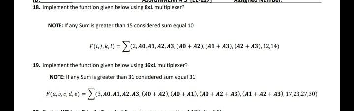 Solved 18 Implement The Function Given Below Using 8x1 
