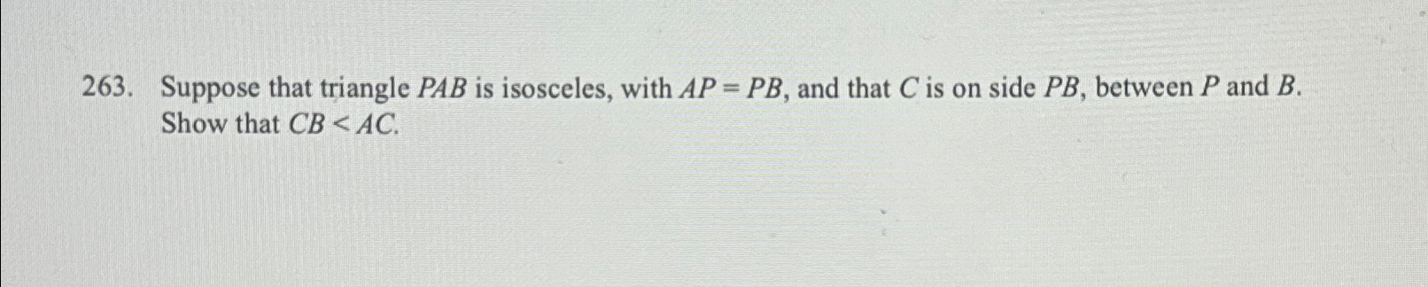 Solved Suppose that triangle PAB is isosceles, with AP=PB, | Chegg.com