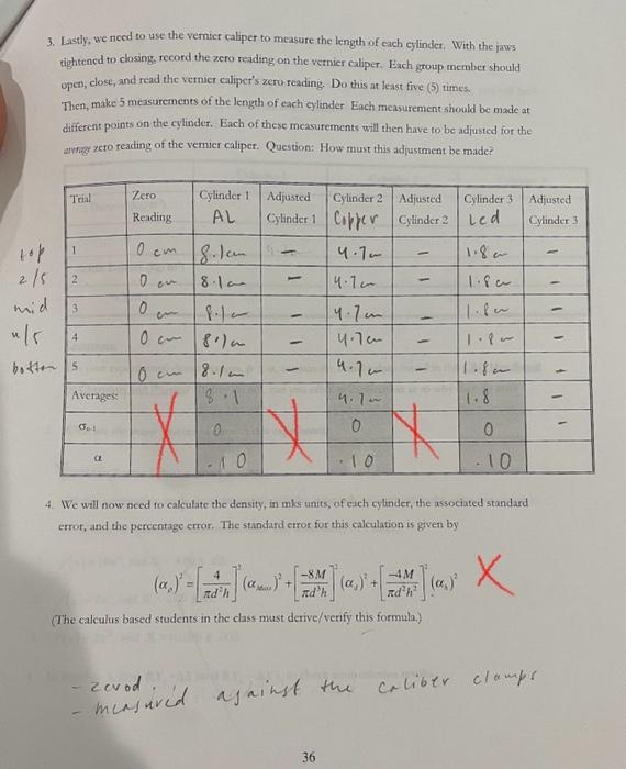 Solved Density measurement and error labCan you find the | Chegg.com