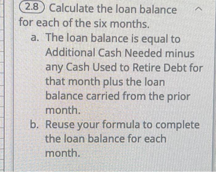 Solved (2.12) Calculate the line of credit needed. a. The | Chegg.com