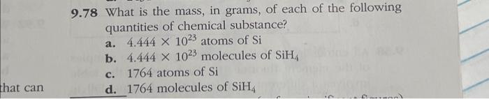Solved 9.74 Calculate the number of atoms present in a 17.0 | Chegg.com