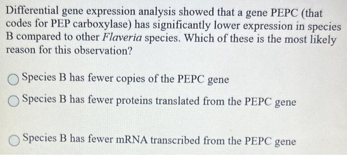 Solved Differential gene expression analysis showed that a | Chegg.com