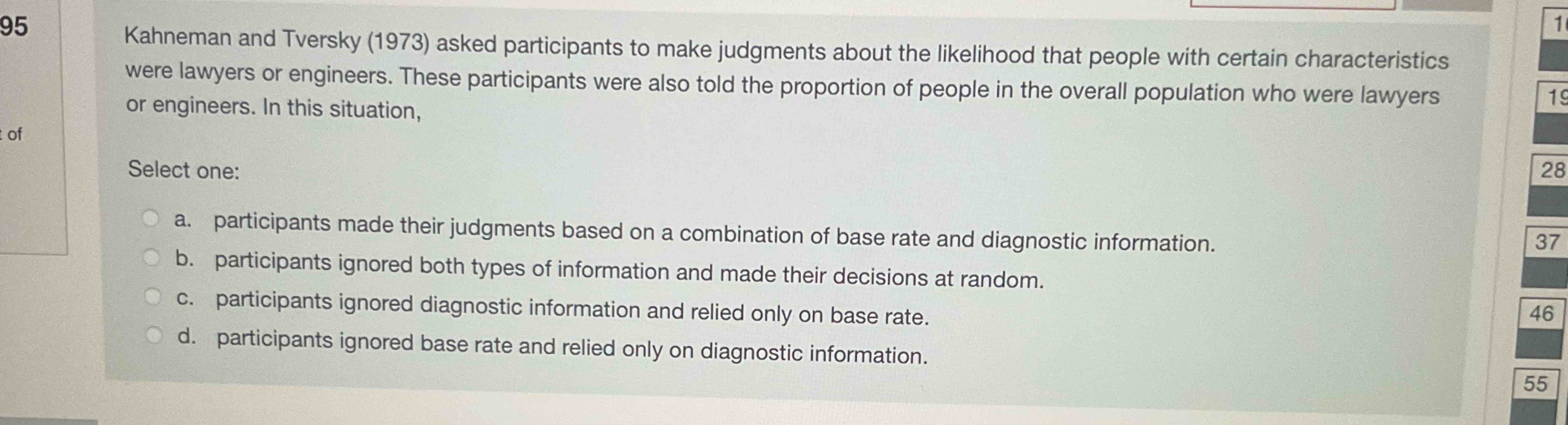 Solved Kahneman and Tversky (1973) ﻿asked participants to | Chegg.com