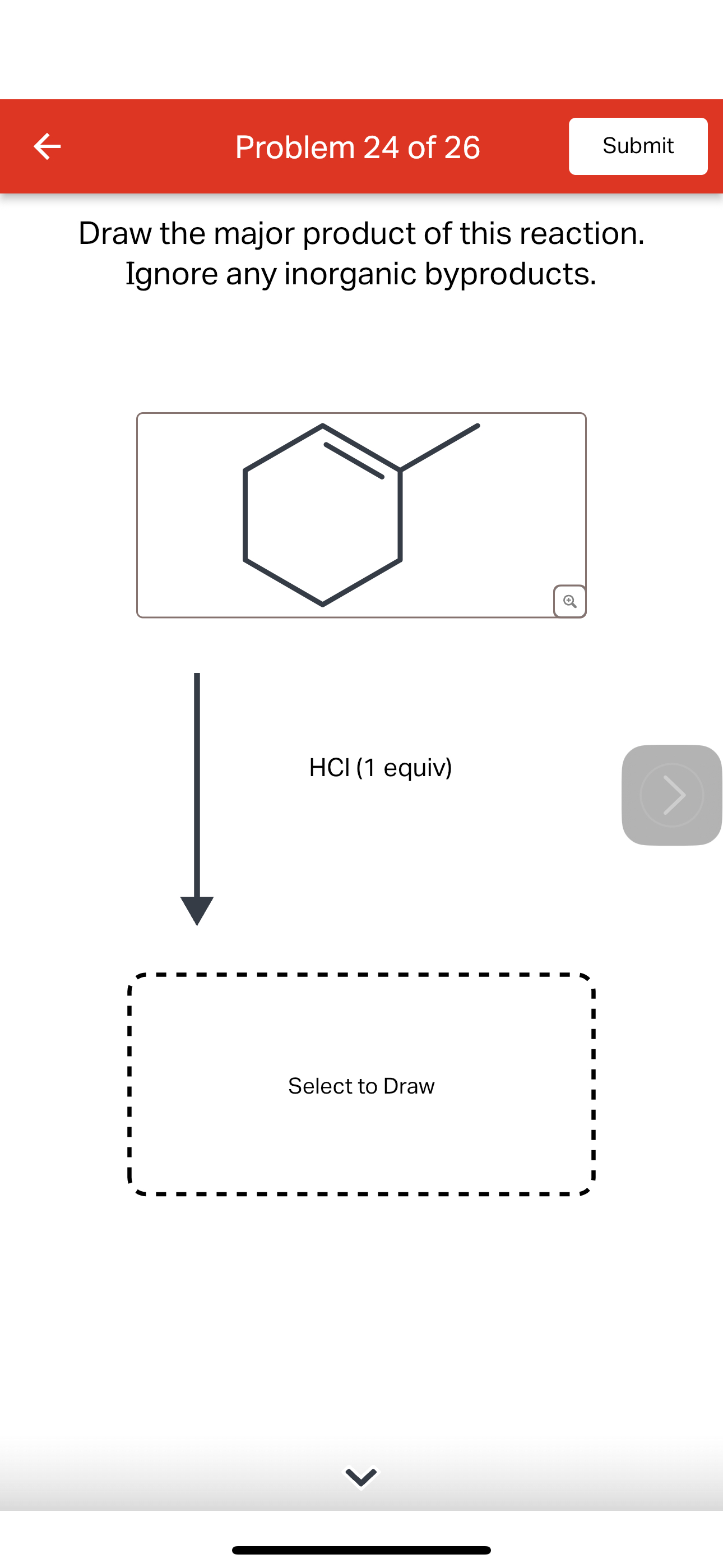 Solved Problem 24 ﻿of 26Draw the major product of this | Chegg.com