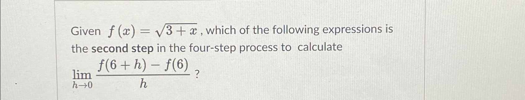 Solved Given f(x)=3+x2, ﻿which of the following expressions | Chegg.com
