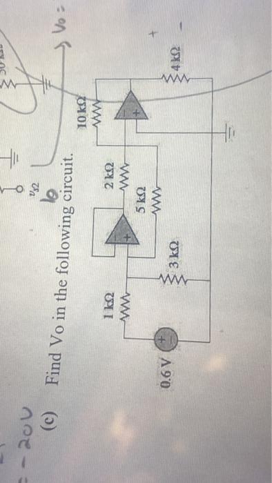 Solved Find \\( V_{o} \\) in the following circuit. | Chegg.com Solved Find \\( V_{o} \\) in the following circuit. | Chegg.com