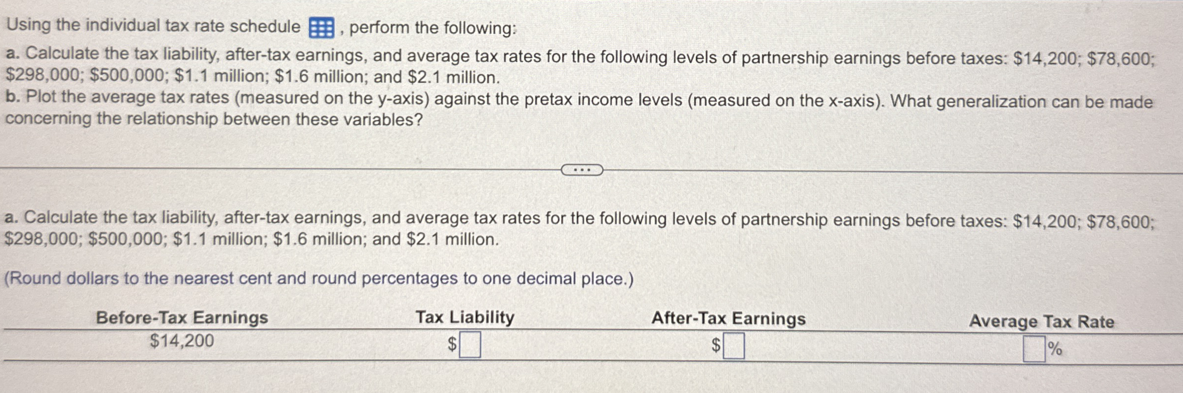 Solved Using the individual tax rate schedule ﻿perform the | Chegg.com