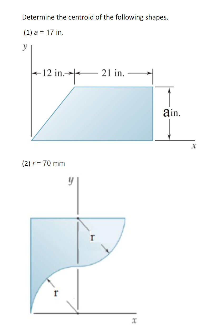 Solved Determine the centroid of the following | Chegg.com