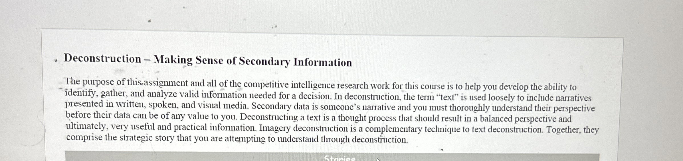 Solved Deconstruction - ﻿Making Sense of Secondary | Chegg.com