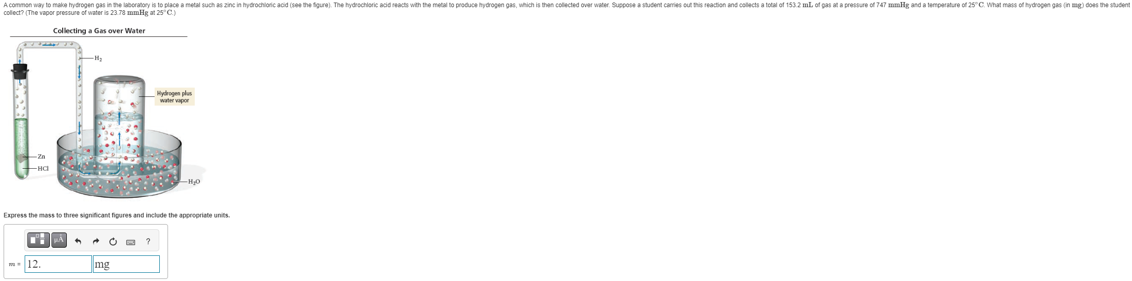 Solved A common way to make hydrogen gas in the laboratory | Chegg.com