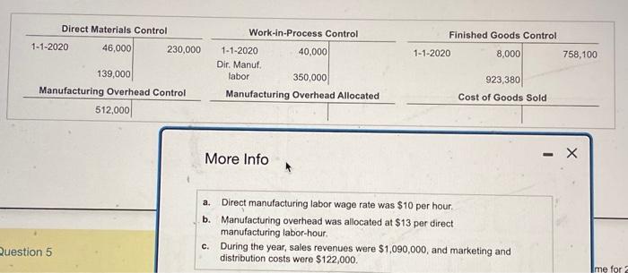 Requirement 1. What was the amount of direct | Chegg.com