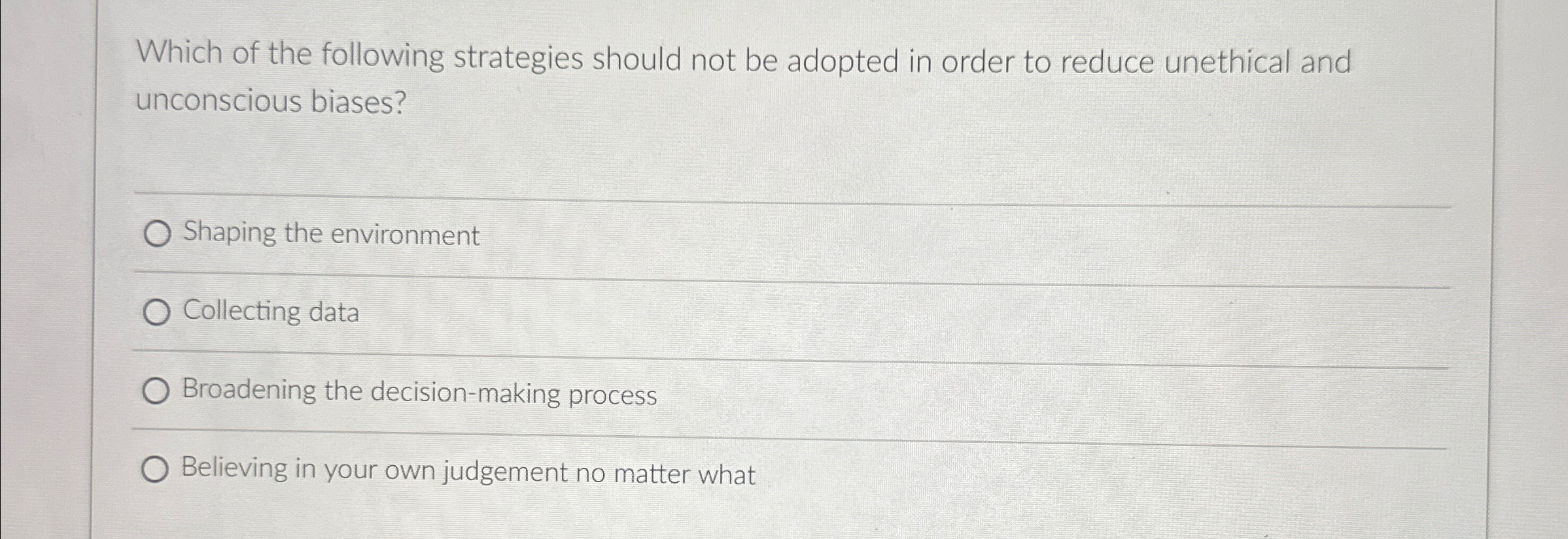Solved Which of the following strategies should not be | Chegg.com