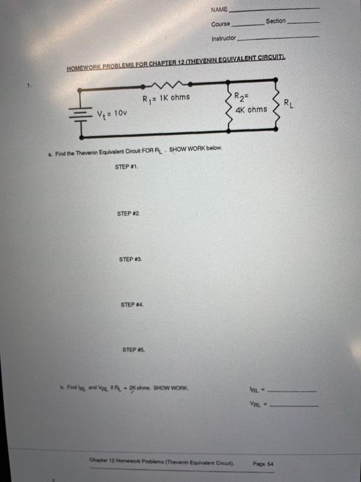 Solved NAME Course Section Instructor HOMEWORK PROBLEMS FOR | Chegg.com Solved NAME Course Section Instructor HOMEWORK PROBLEMS FOR | Chegg.com