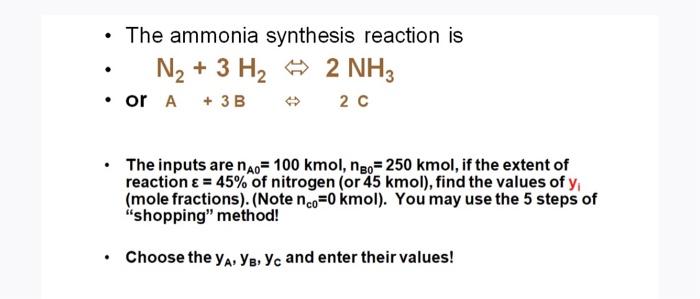 Solved • The ammonia synthesis reaction is N2 + 3 H2 → 2 NH3 | Chegg.com