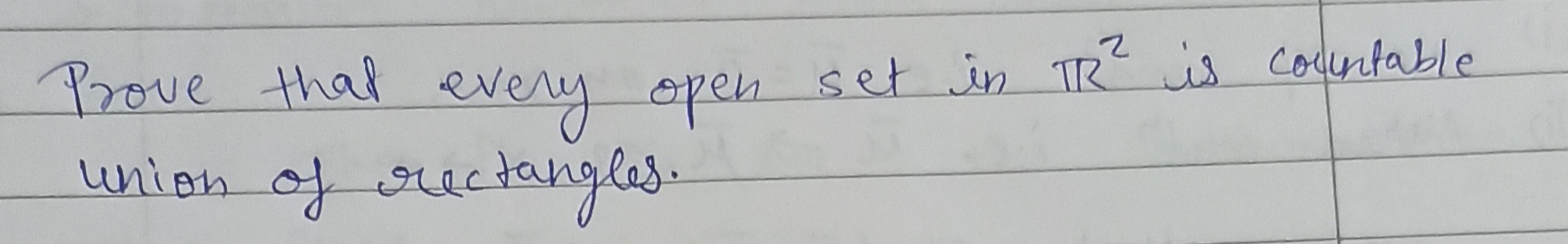 Prove that every open set in R2 ﻿is countable union | Chegg.com