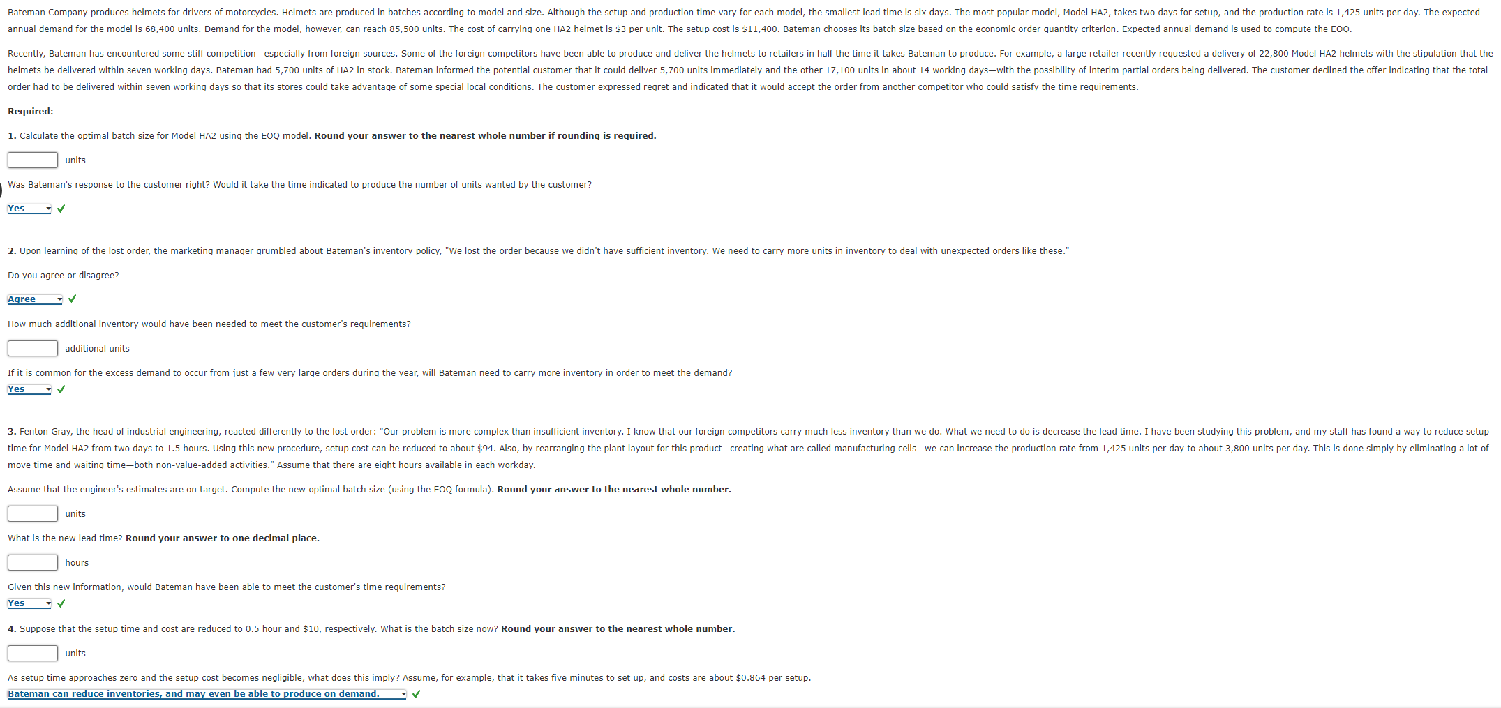Solved Required:Calculate the optimal batch size for Model | Chegg.com