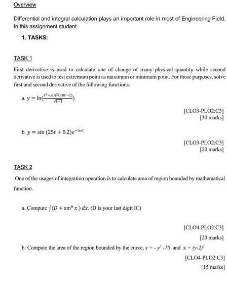 Solved Overview Differential and integral calculation plays | Chegg.com Solved Overview Differential and integral calculation plays | Chegg.com