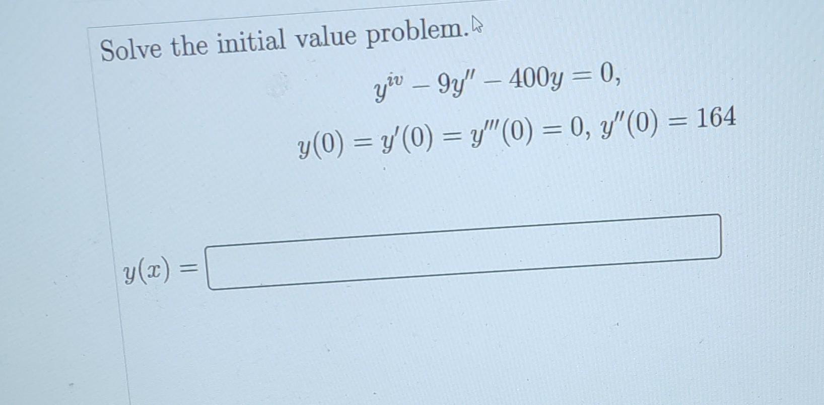 Solved Solve the initial value problem. | Chegg.com