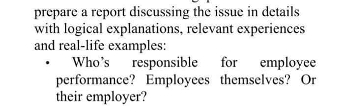 Solved prepare a report discussing the issue in details with | Chegg.com