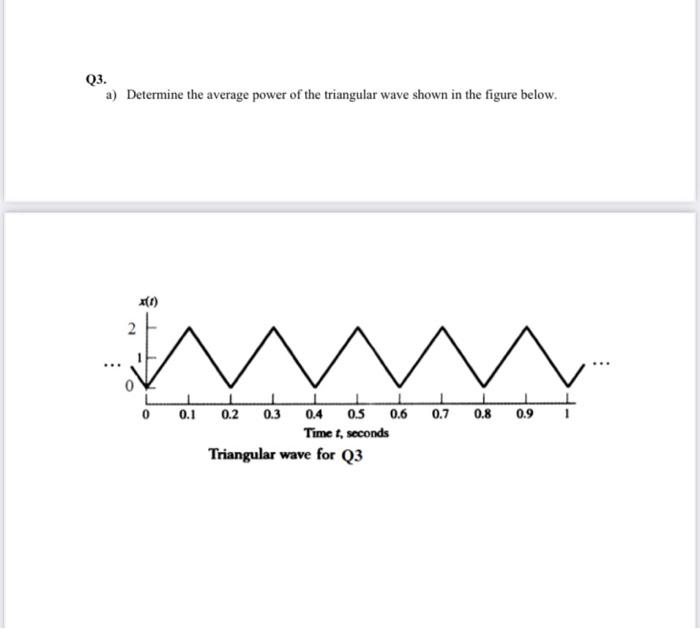 Solved Q3. a) Determine the average power of the triangular | Chegg.com