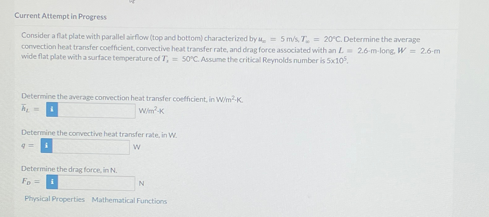 Solved Current Attempt in ProgressConsider a flat plate with | Chegg.com