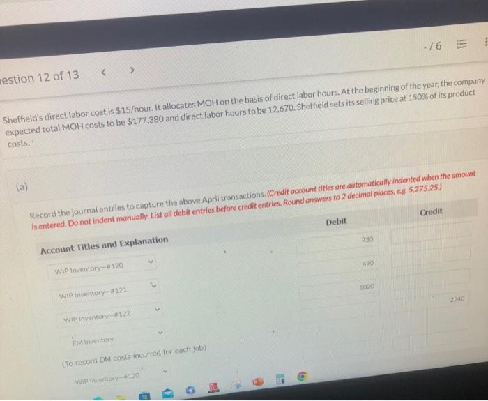 Solved stion 12 of 13 −16≡ (To record DM costs incurred for | Chegg.com