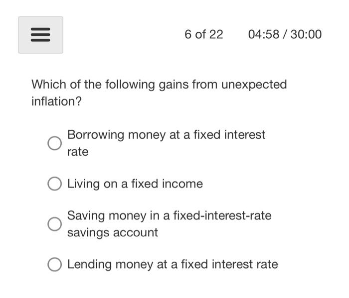Solved Which of the following gains from unexpected | Chegg.com