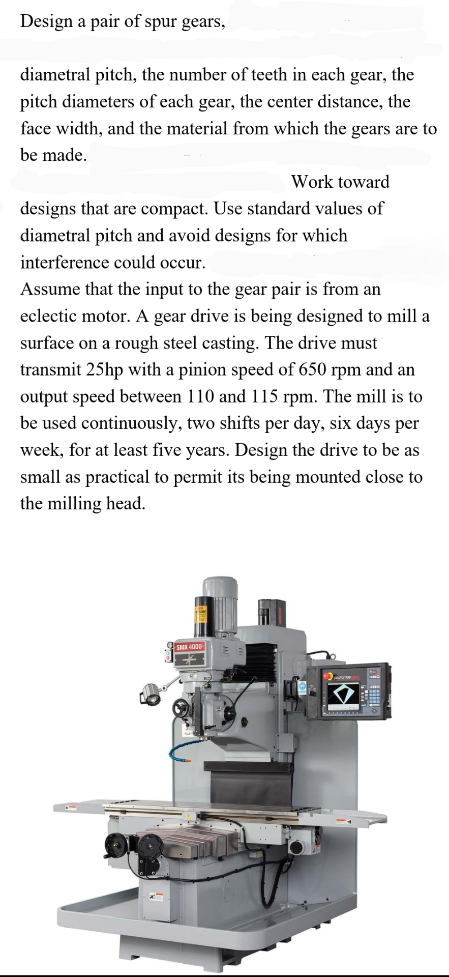 Solved Design a pair of spur gears, diametral pitch, the | Chegg.com