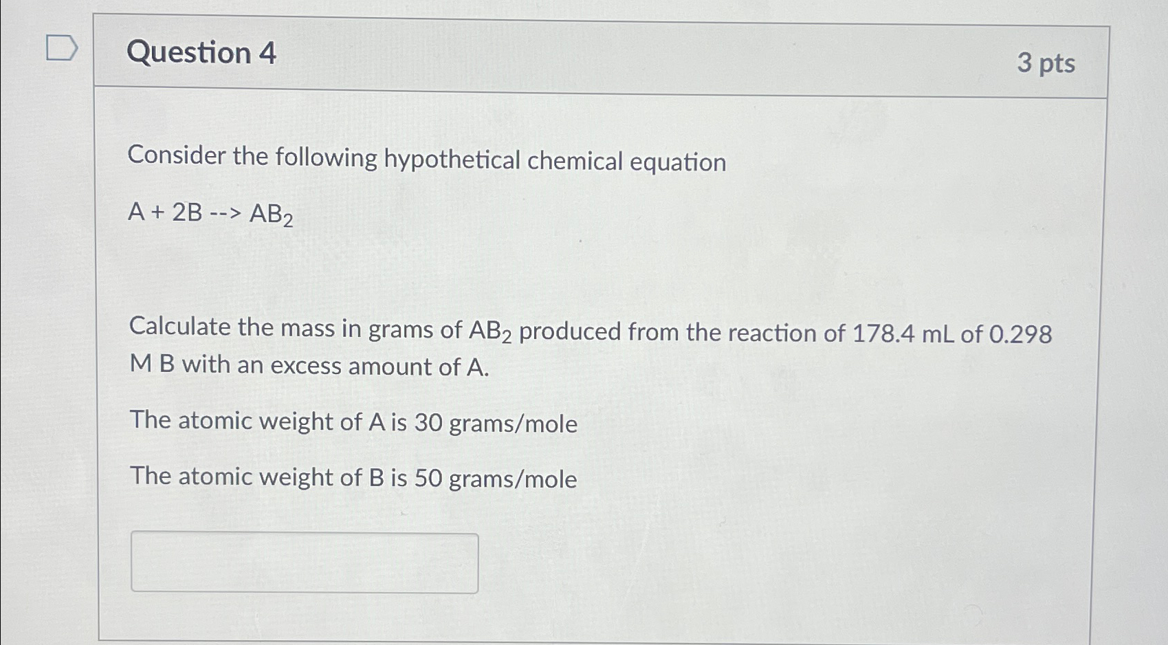 Solved Question 43ptsConsider the following hypothetical | Chegg.com