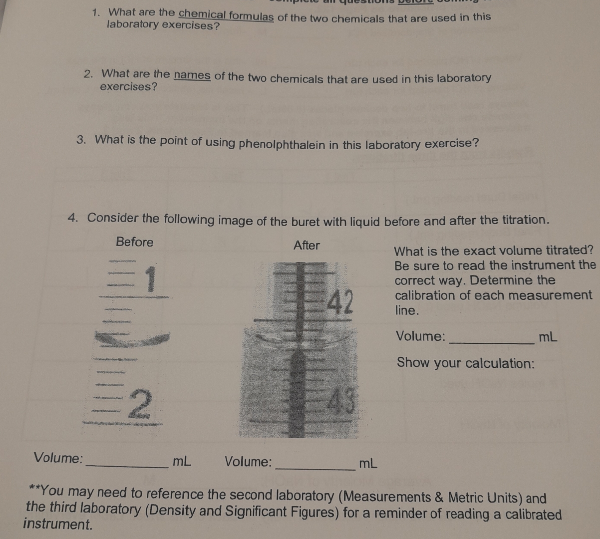 Solved What are the chemical formulas of the two chemicals | Chegg.com