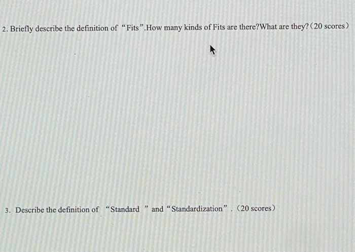 Solved 2. Briefly describe the definition of "Fits". How | Chegg.com