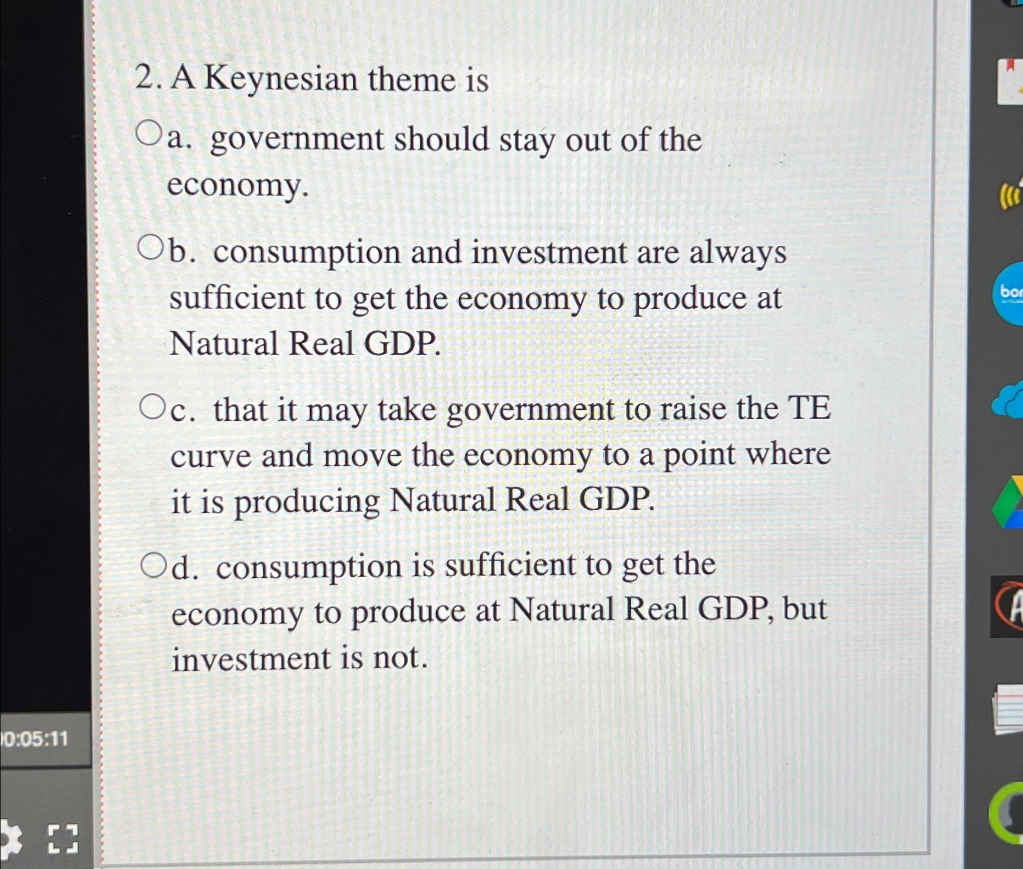 Solved A Keynesian theme isa. ﻿government should stay out of | Chegg.com