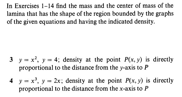 Solved In Exercises 1-14 ﻿find the mass and the center of | Chegg.com