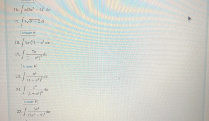 Solved Finding an Indefinite Integral in Exercises 9. 10. | Chegg.com