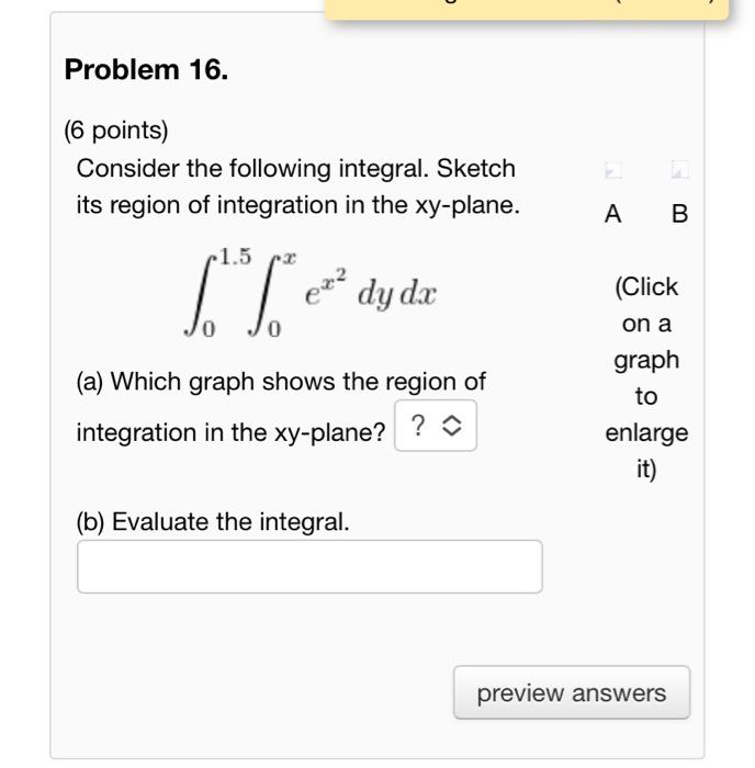 Solved (6 points) Consider the following integral. Sketch | Chegg.com