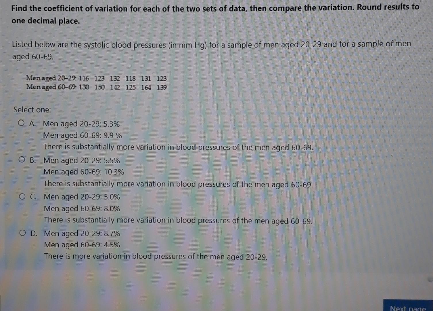 Solved Find The Coefficient Of Variation For Each Of The Two