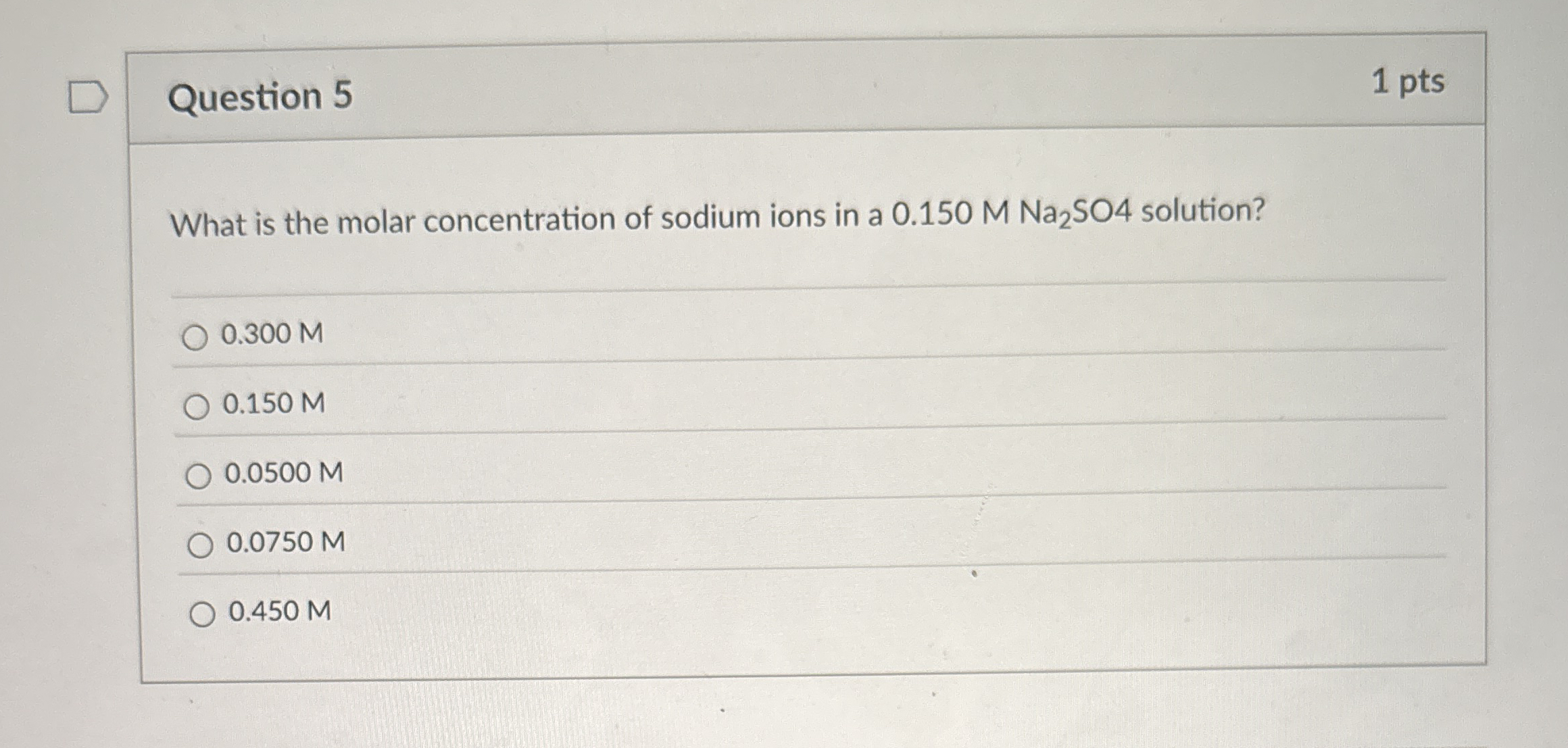 Solved Question 51 ﻿ptsWhat is the molar concentration of | Chegg.com