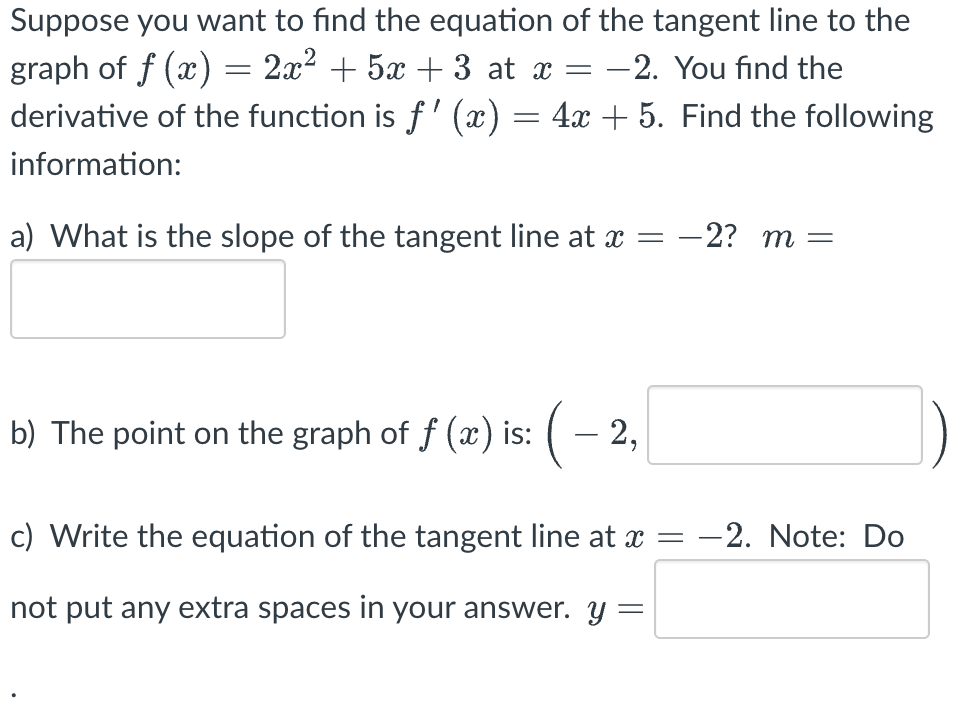Solved Suppose you want to find the equation of the tangent | Chegg.com