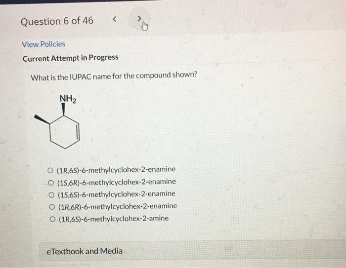Solved Current Attempt in Progress What is the IUPAC name | Chegg.com