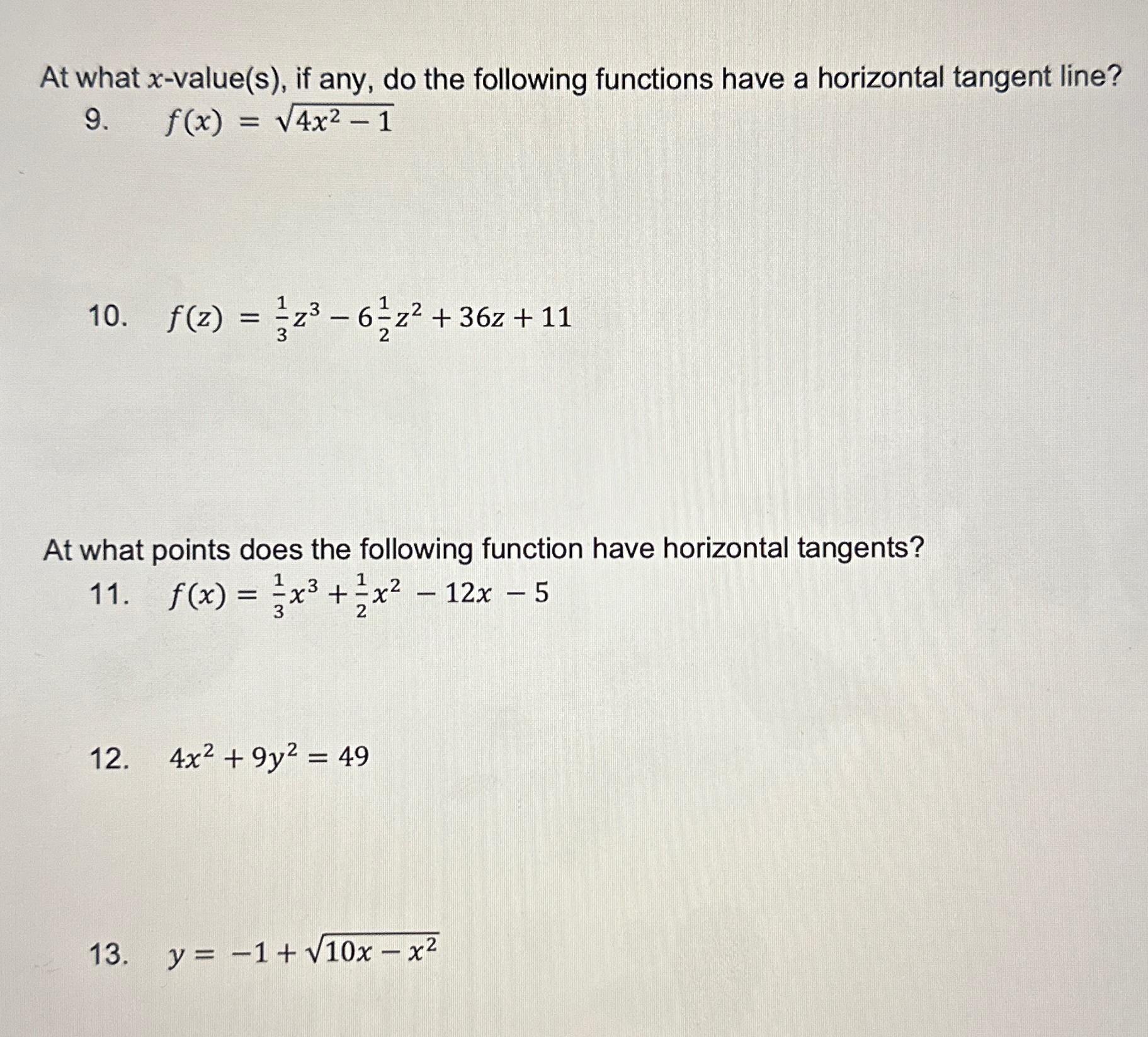 Solved At what x-value(s), ﻿if any, do the following | Chegg.com