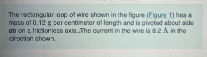 Solved The rectangular loop of wire shown in the figure | Chegg.com
