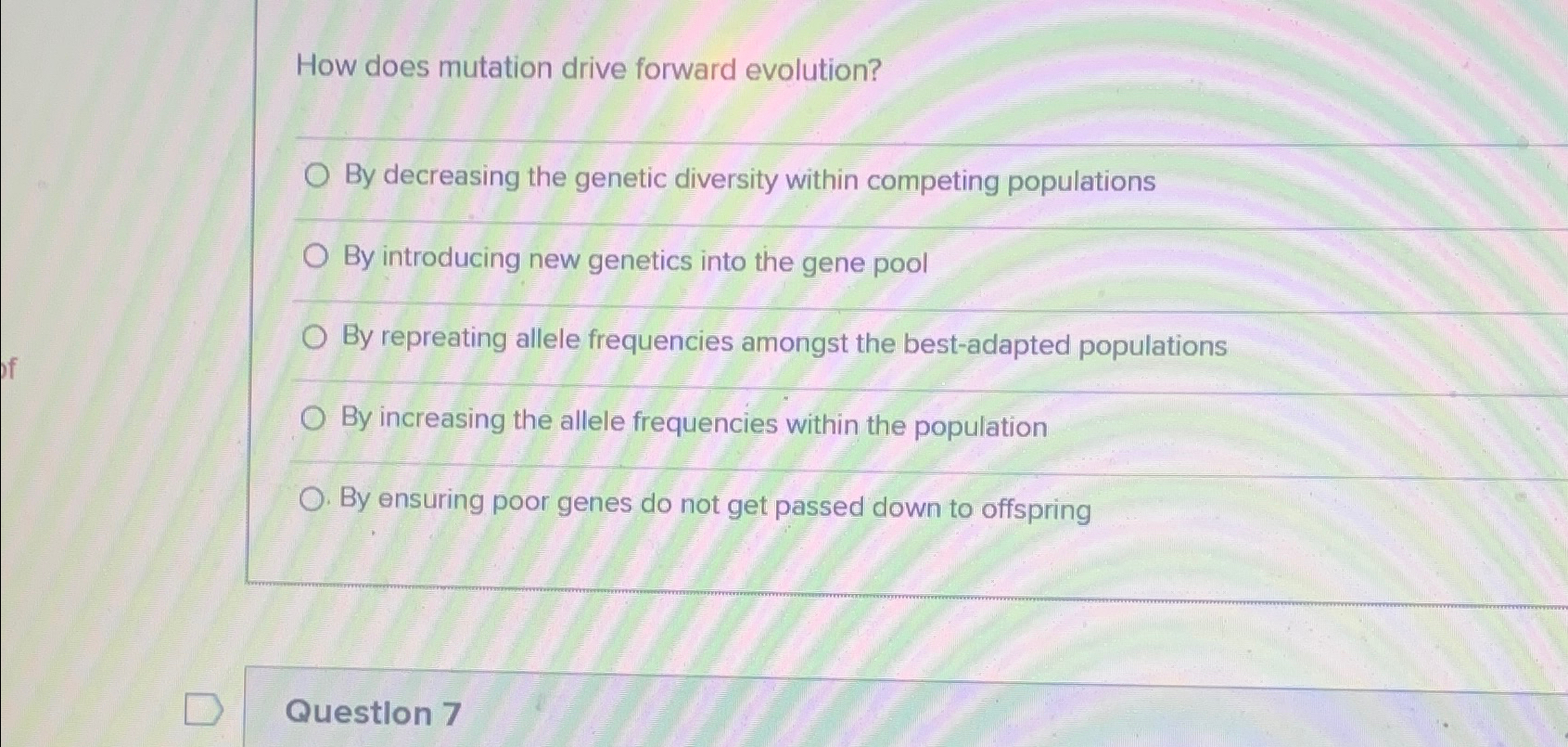 Solved How does mutation drive forward evolution?By | Chegg.com